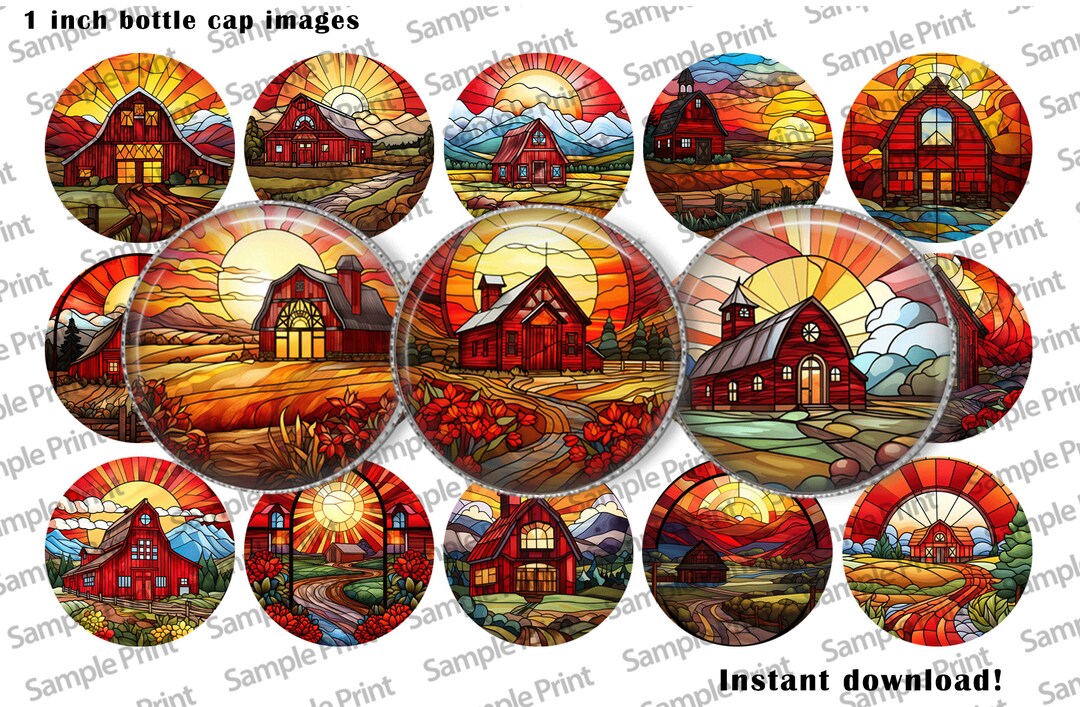 Barn Images - Barn BCI - Red Barn - Farm Images - Farm BCI - Bottle Cap ...