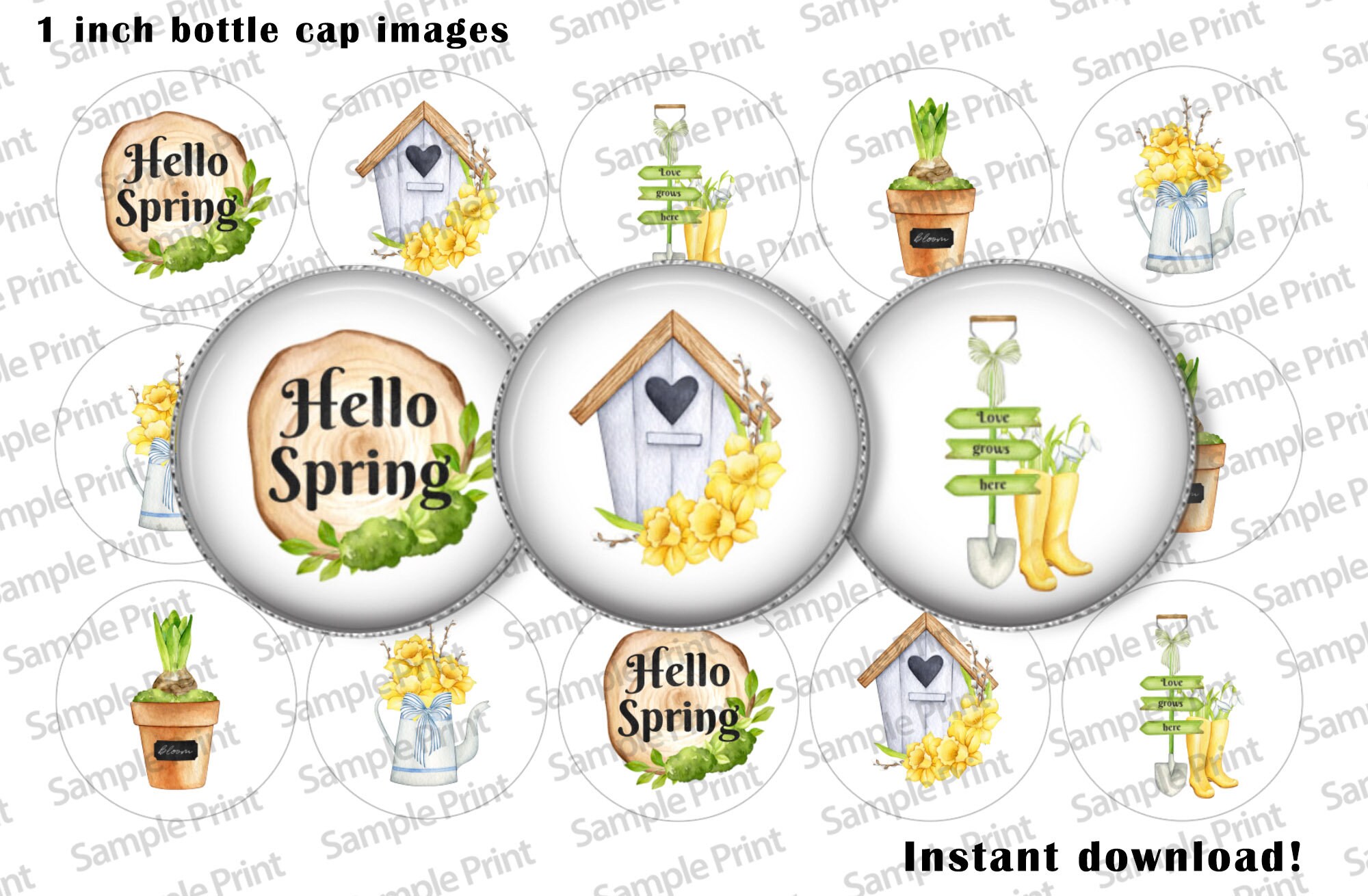 Spring BCI - Spring Images - Bottle Cap Images - 25mm Cabochons - 1 ...