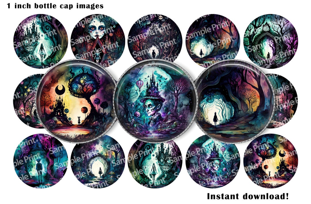 Dark Alice Alice Images Alice BCI Bottle Cap Images 25mm Cabochons 1 ...