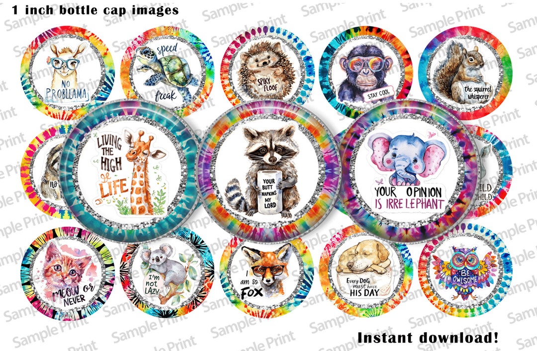 Animal Images - Animal BCI - Bottle Cap Images - 25mm Cabochons - 1 ...