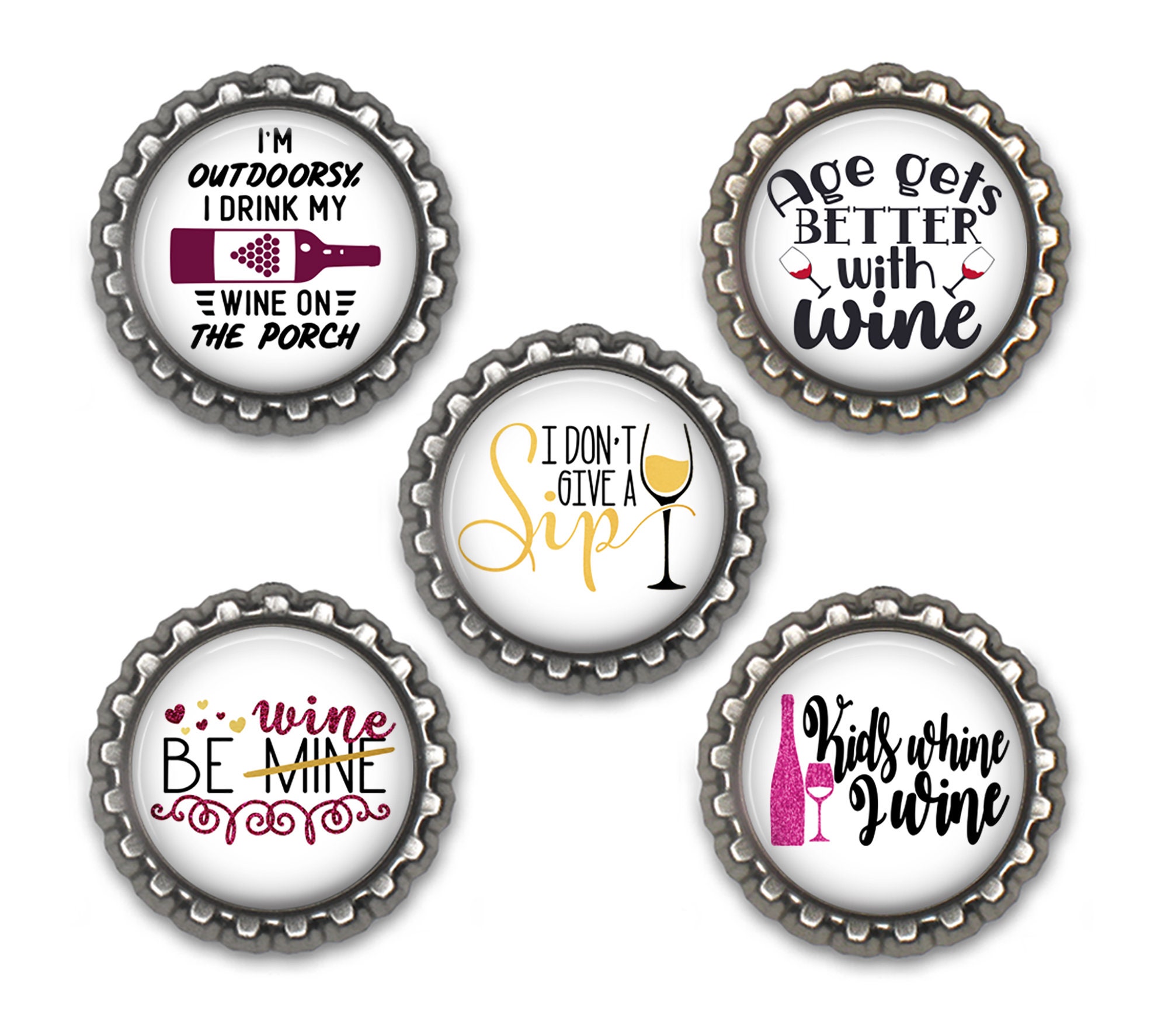 Wine Images - Bottle Cap Images - 1 Inch Images - 4x6 Sheet - Don't ...