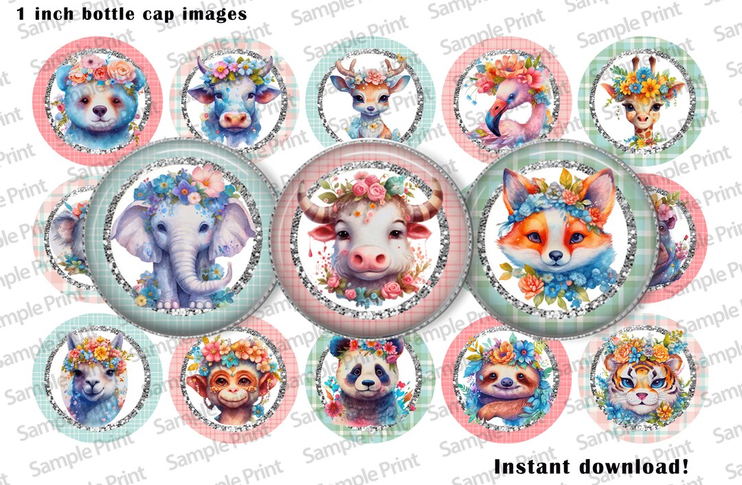 Animal Images - Plaid Images - Animal BCI - Plaid BCI - 1 Inch Circles ...