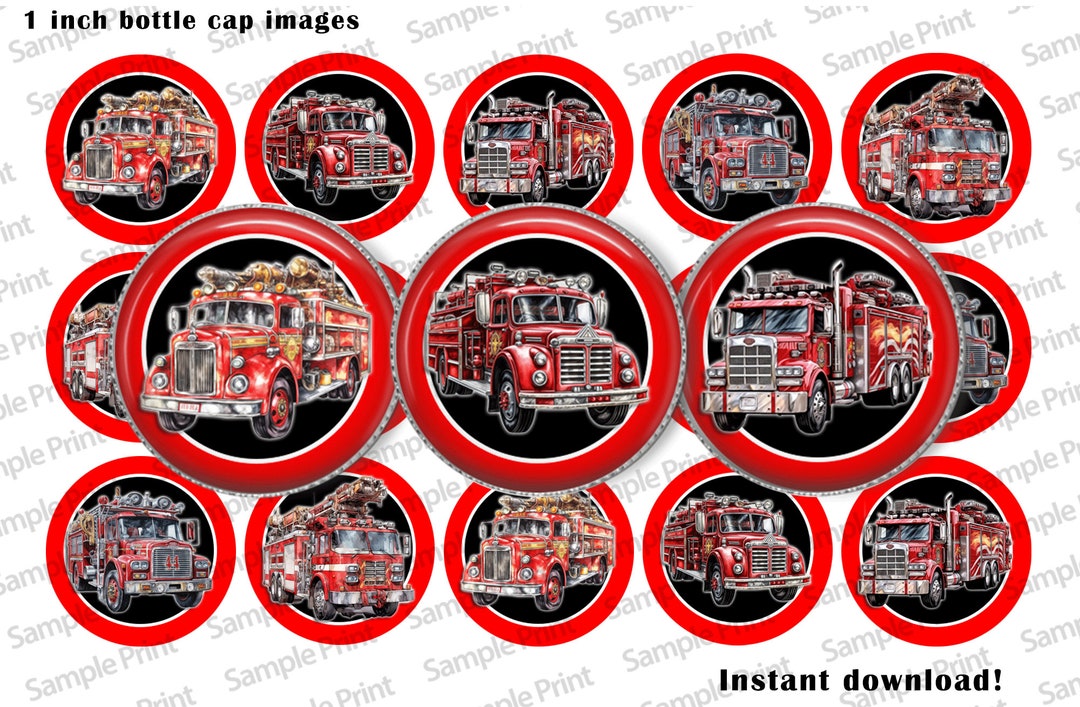 Firetruck Images - Firetruck BCI - Digital Collage Sheet - Digital ...