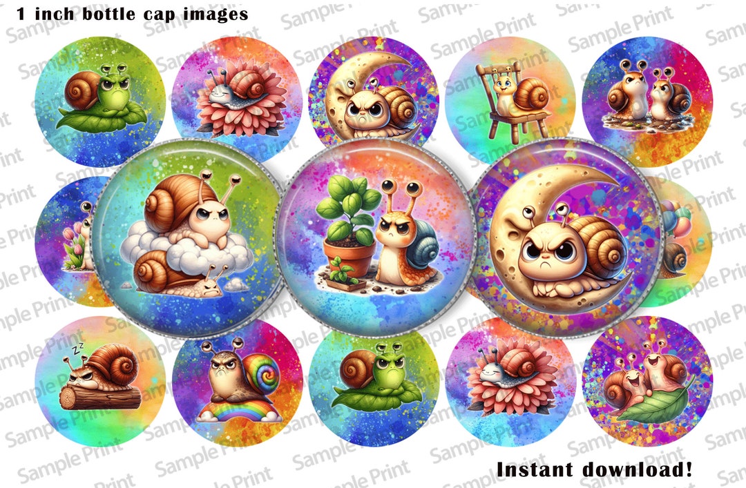 Snail Images - Grumpy Snail - Snail BCI - Grumpy BCI - Bottle Cap ...