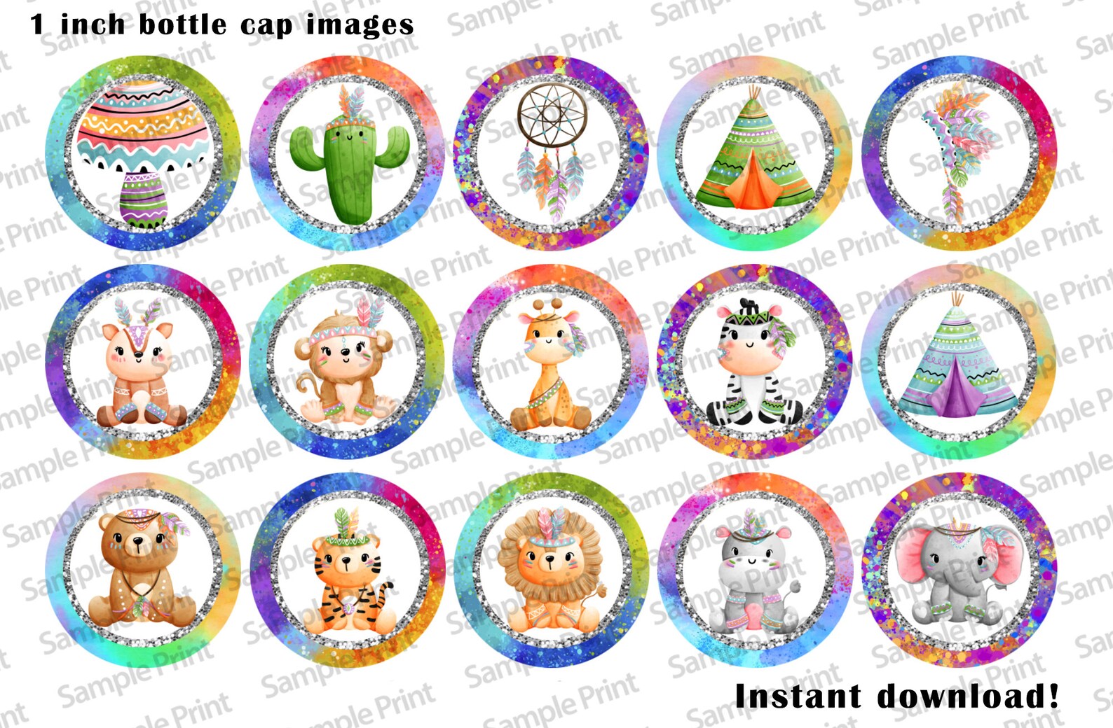 Tribal Animal BCI Animal Images Tribal Images 25mm - Etsy