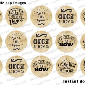 Positive Images - Bottle Cap Images - Instant Download - Digital File ...