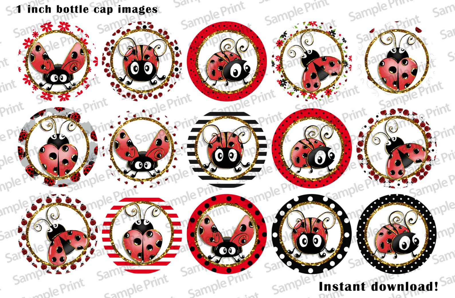 Ladybug Images Ladybug BCI Digital Download Printable - Etsy
