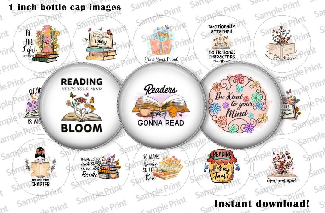 Book BCI - Book Images - Grow Your Mind - 25mm Cabochons - 1 Inch ...