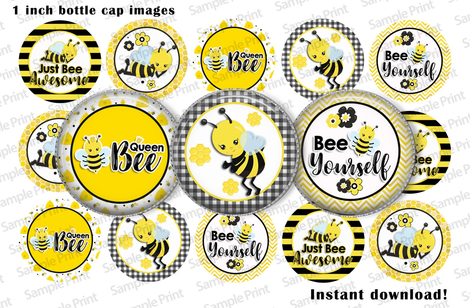 Bee Images Bottle Cap Images 1 Inch Images 4x6 Sheet - Etsy