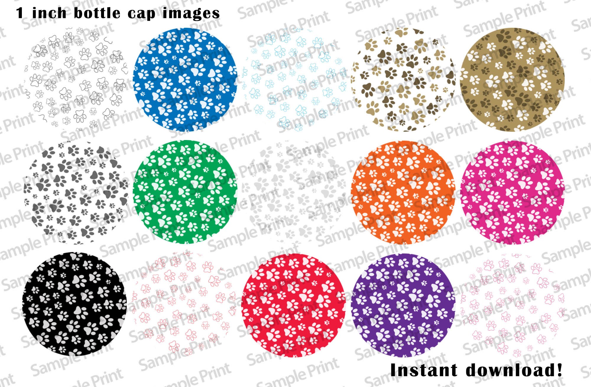 Paw Print BCI - Paw Print Images - Animal Images - Bottle Cap Images ...