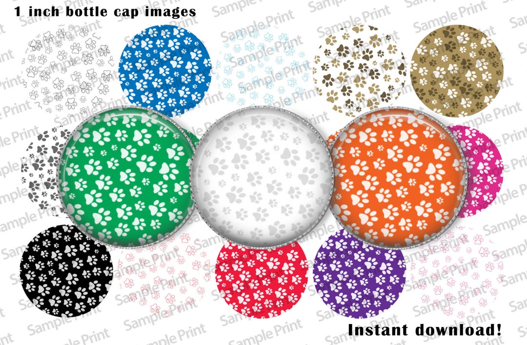 Paw Print BCI - Paw Print Images - Animal Images - Bottle Cap Images ...