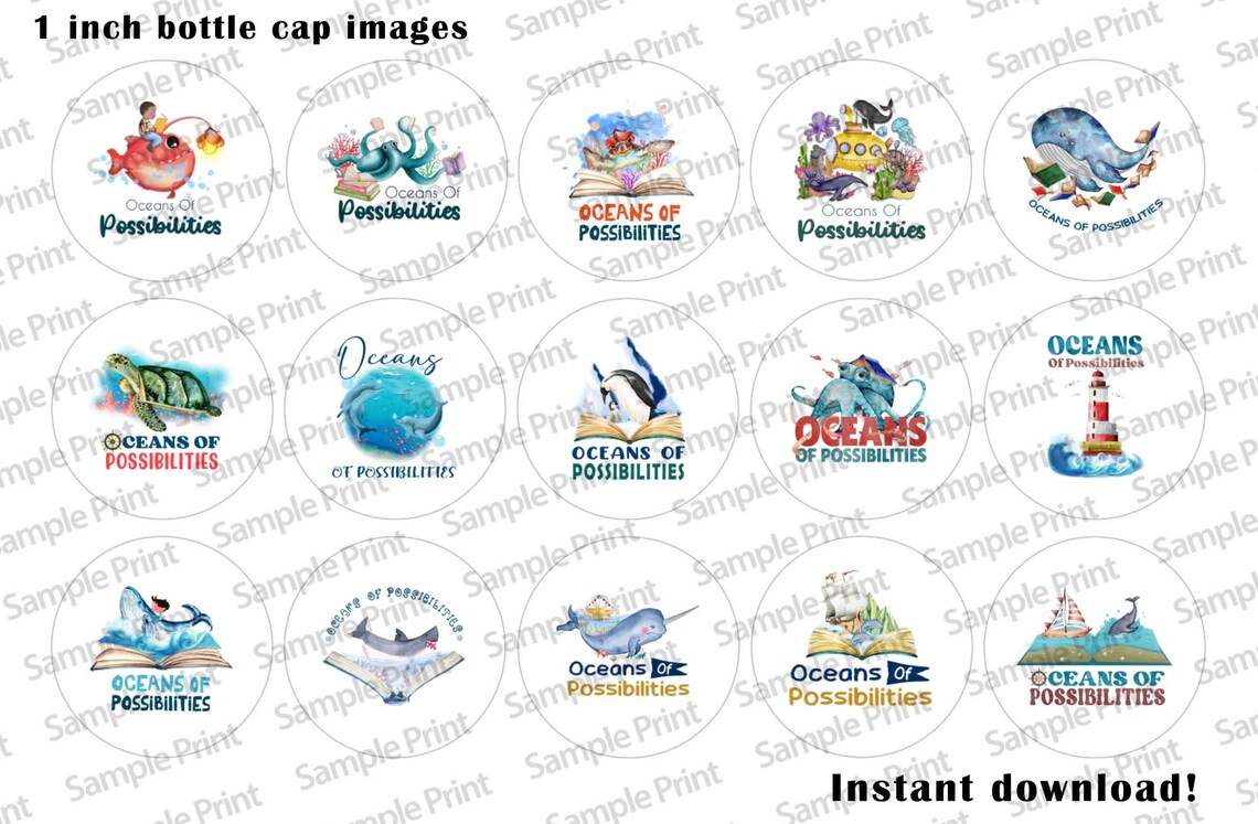 Ocean Images Reading BCI Ocean BCI Reading Images 25mm - Etsy