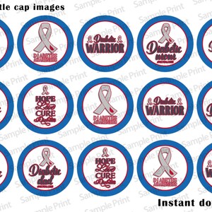 Diabetes BCI Bottle Cap Images Cure Diabetes November - Etsy