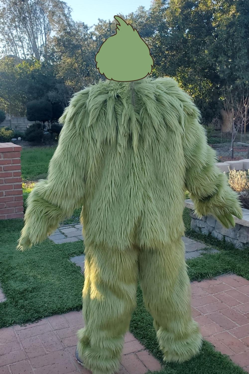 Deluxe Mean Furry Monster Costume With Fluffy Collar. Neon Green or ...