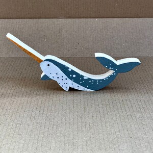 Small Narwhal Wood Toy Narwhal Toy, Narwhal Charm, Wooden Narwhal ...