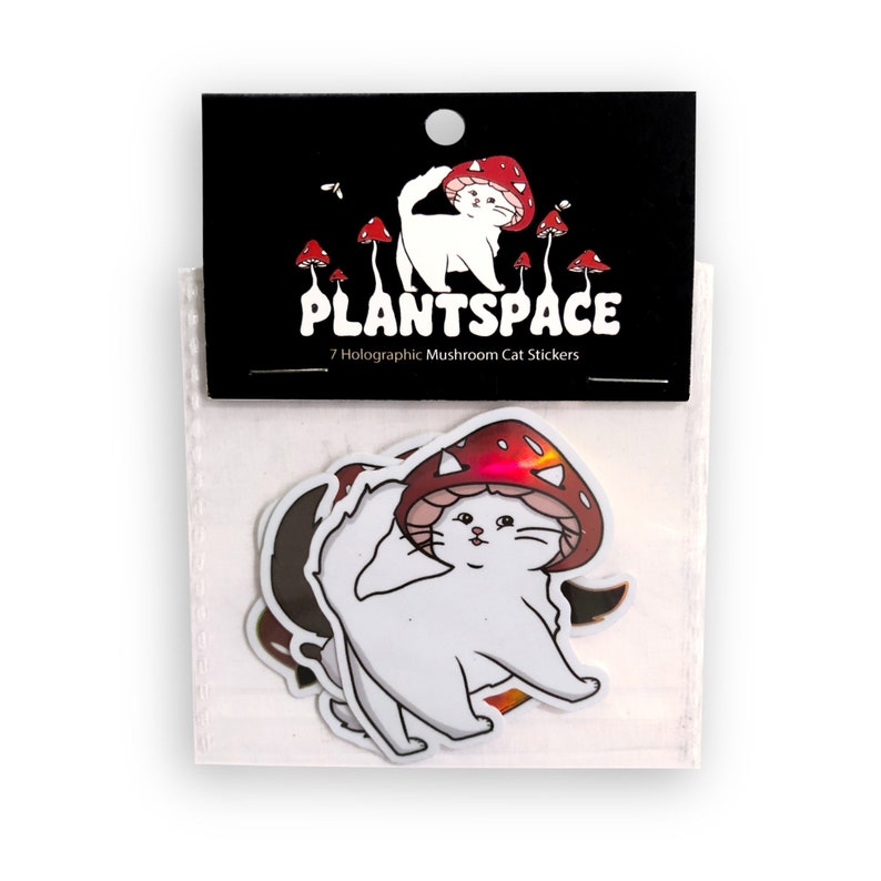 Tiny Mushroom Cat Sticker Pack Cottage Core Stickers - Etsy