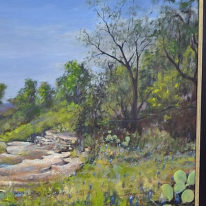 Vintage Landscape Oil Painting of Texas Hill Country mason Ravine by ...