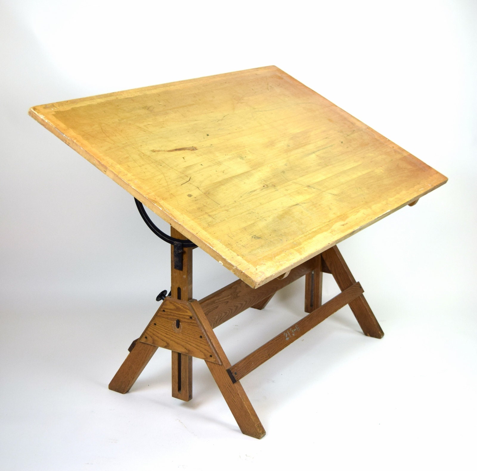 Vintage Wood Drafting Table