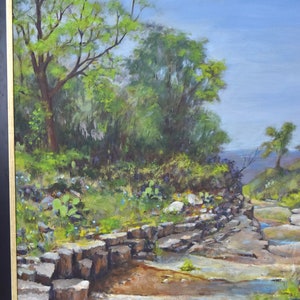 Vintage Landscape Oil Painting of Texas Hill Country mason Ravine by ...