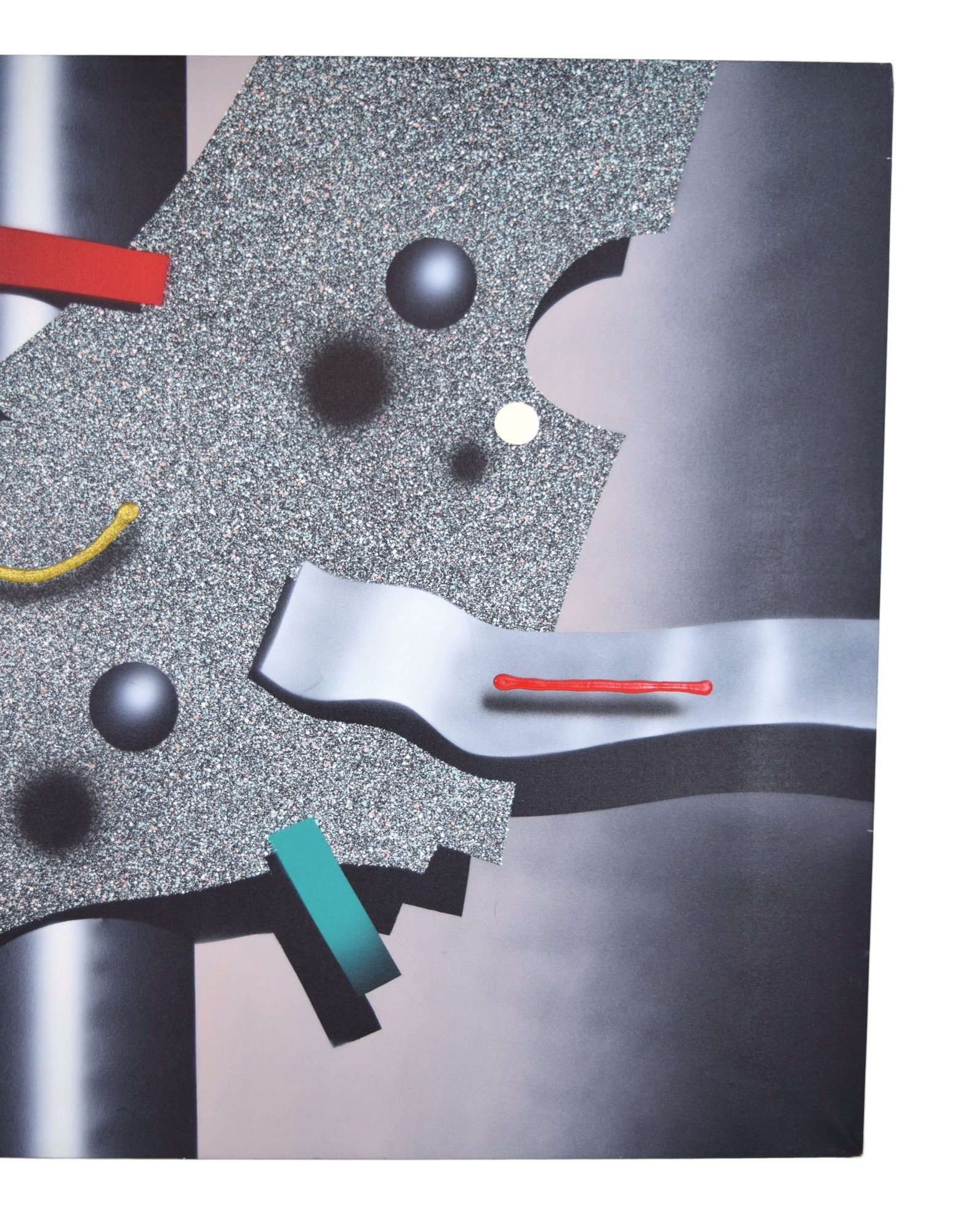 Vintage 80s Modernist Oil Painting Concrete Texture With - Etsy