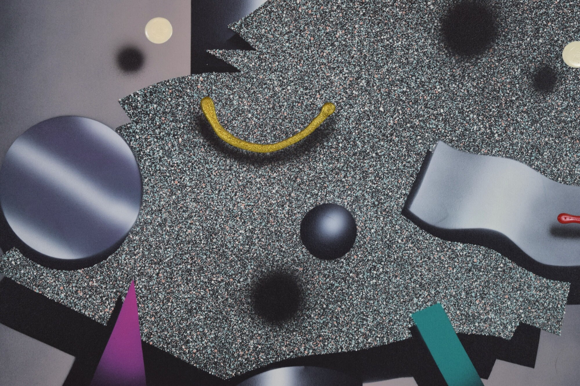 Vintage 80s Modernist Oil Painting Concrete Texture With - Etsy