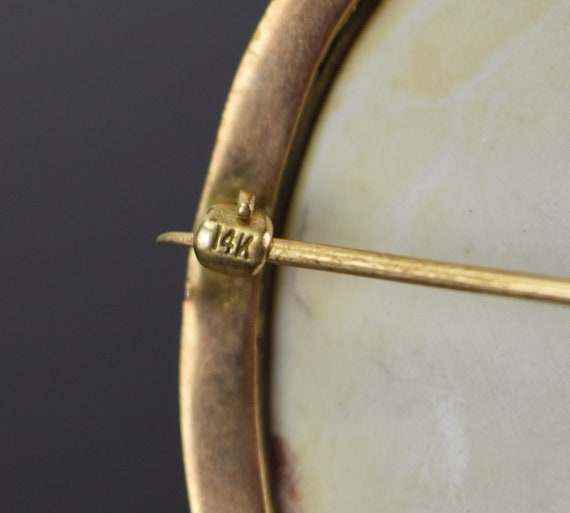 Victorian Grand Tour Bas-Relief Carved Lava 14k Gold … - Gem