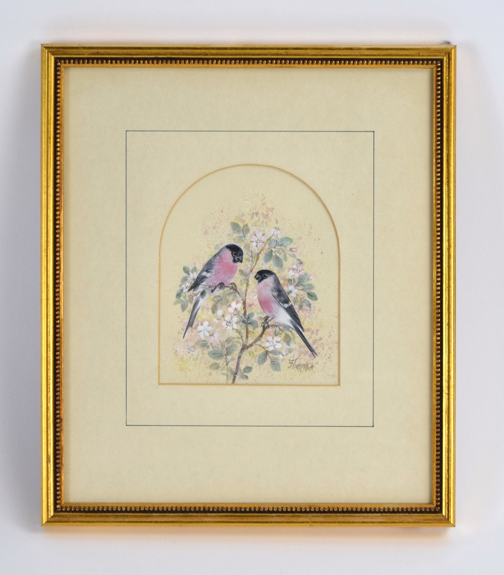 Watercolor Diane Elson Finely Rendered Miniature Painting of Birds ...