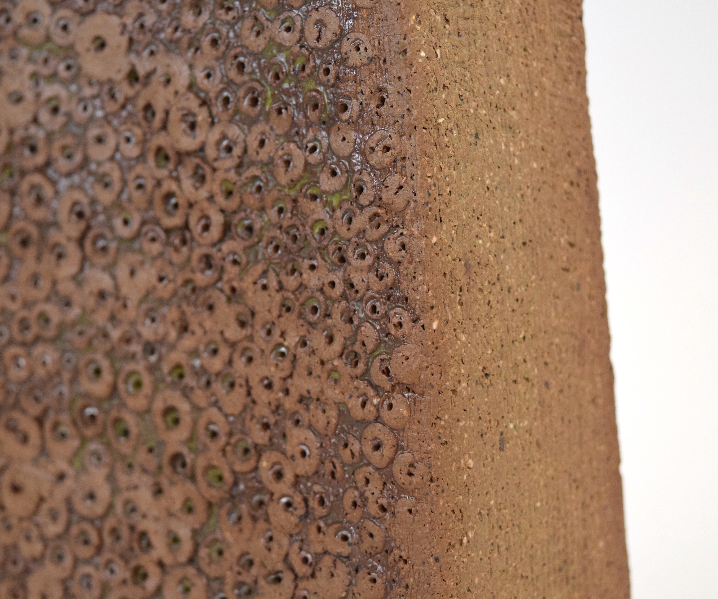 Vessels Vintage Modern Pottery Vase Sculpture Hole Pattern Leah Balsham ...