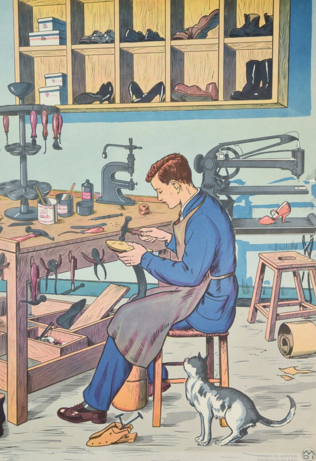 Vintage 1950s French Occupational Poster Shoemakers Cobblers - Etsy