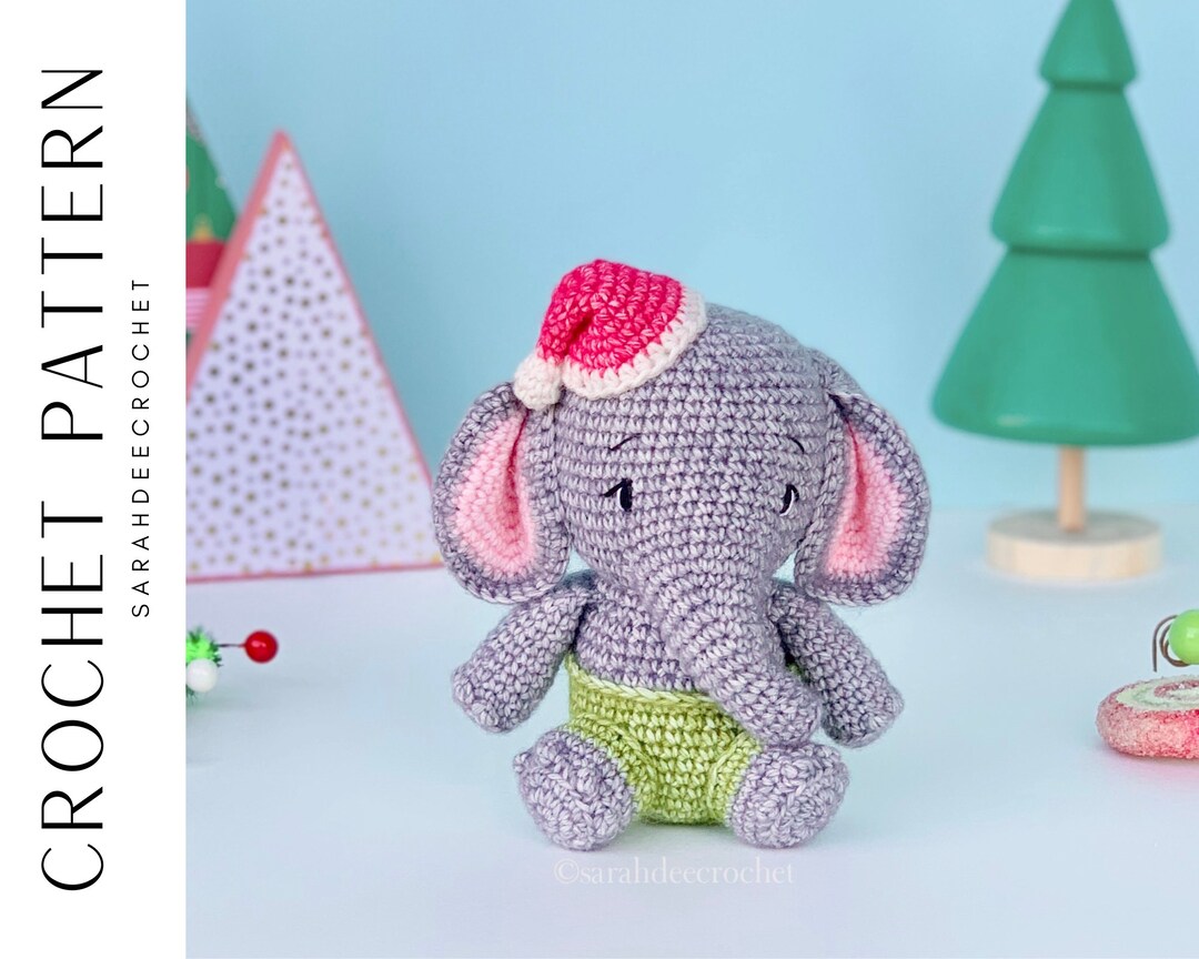 Elfie the Christmas Elephant Crochet Amigurumi Pattern - Etsy