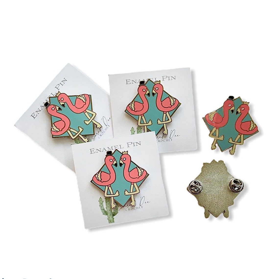 Nicola and Phineas Flamingo Enamel Pin - Etsy