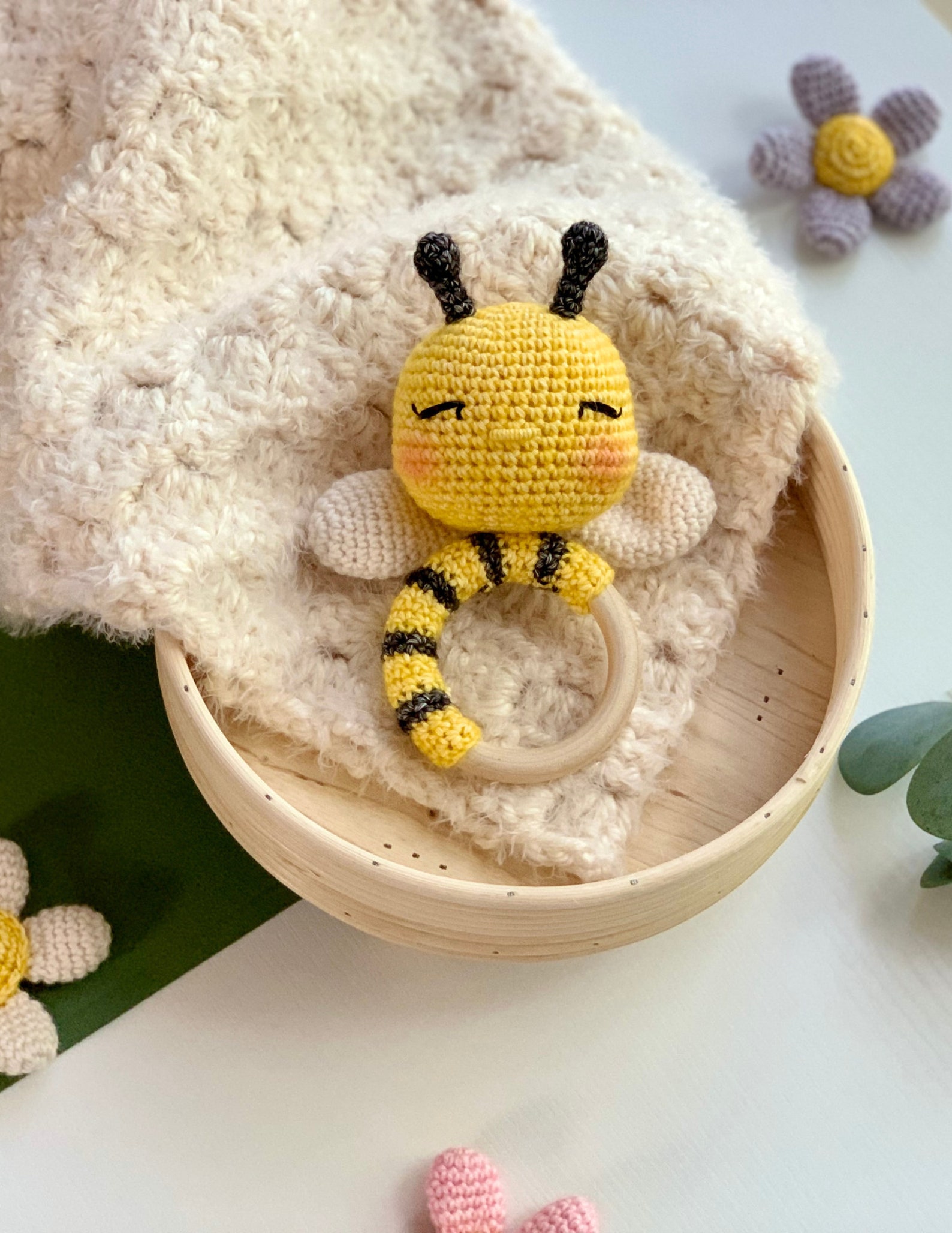 Honey the Bee Lovey and Rattle Amigurumi Crochet Pattern - Etsy