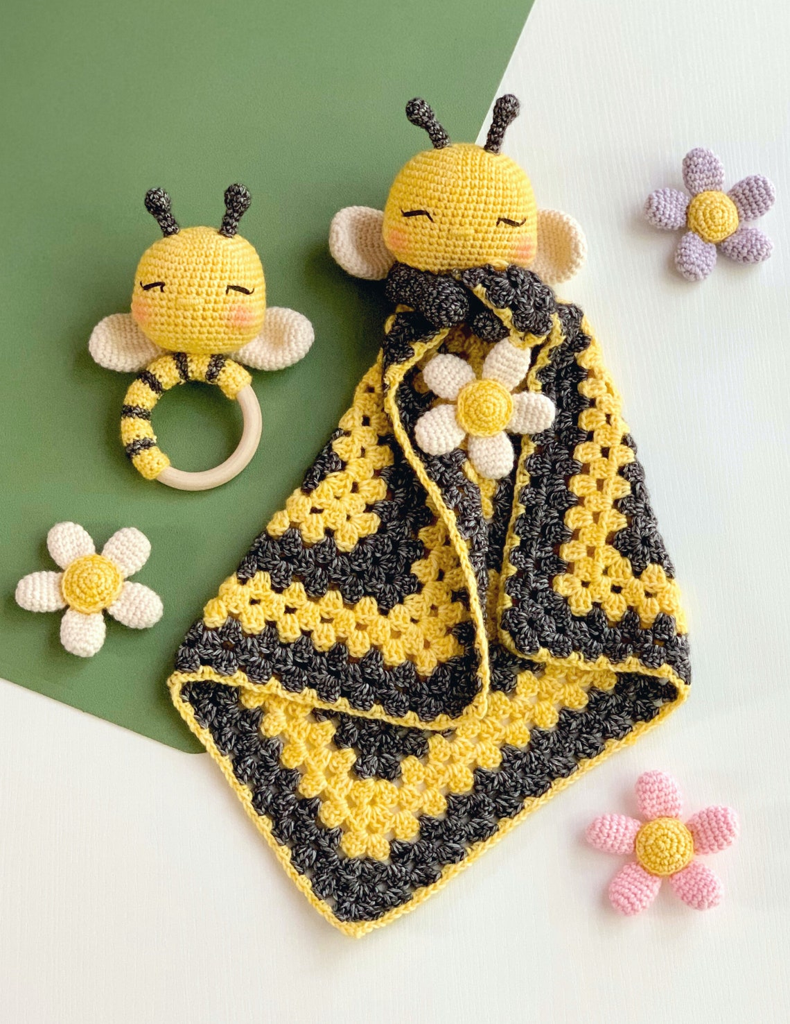 Honey the Bee Lovey and Rattle Amigurumi Crochet Pattern - Etsy