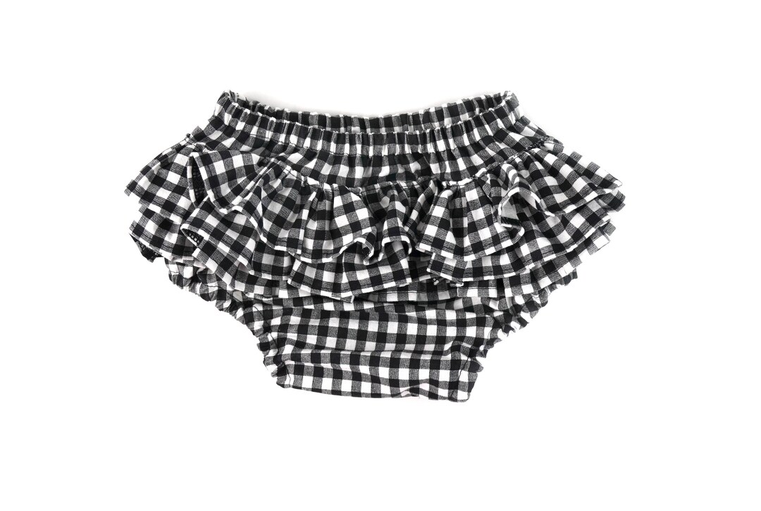 Gingham Ruffle Bloomers, Baby Girl Bloomers, Ruffle Bloomers, Black ...