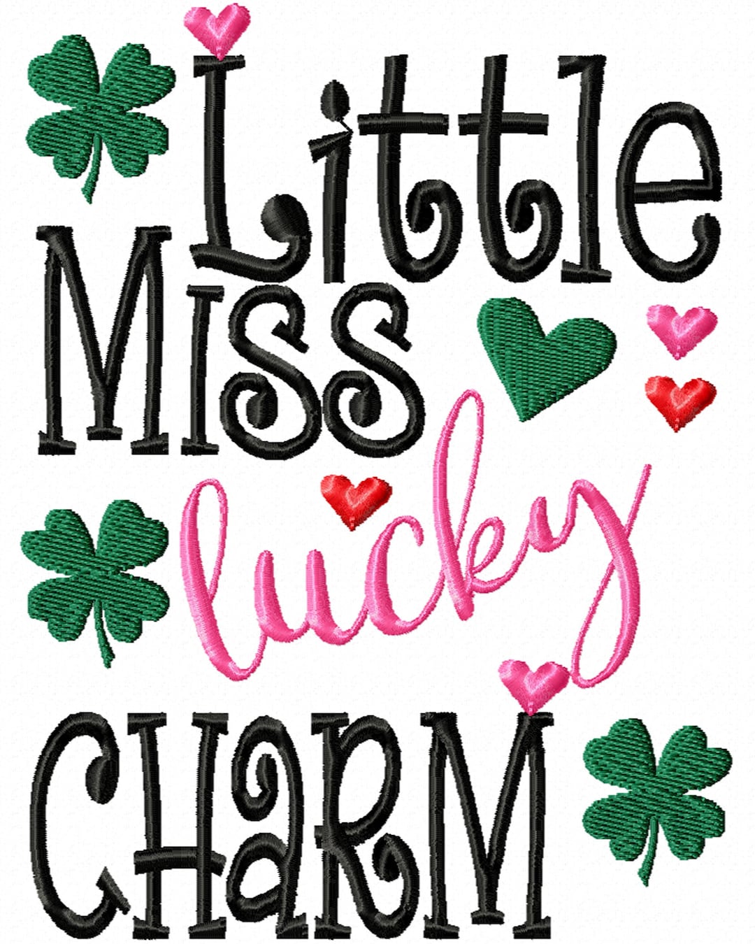 Little Miss Lucky Charm- A Cute Machine Embroidery Download File for ...