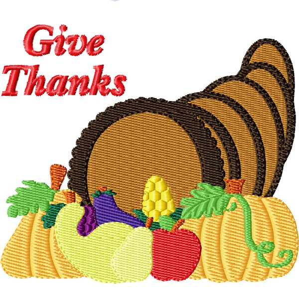 Cornucopia Design Embroidery - Etsy