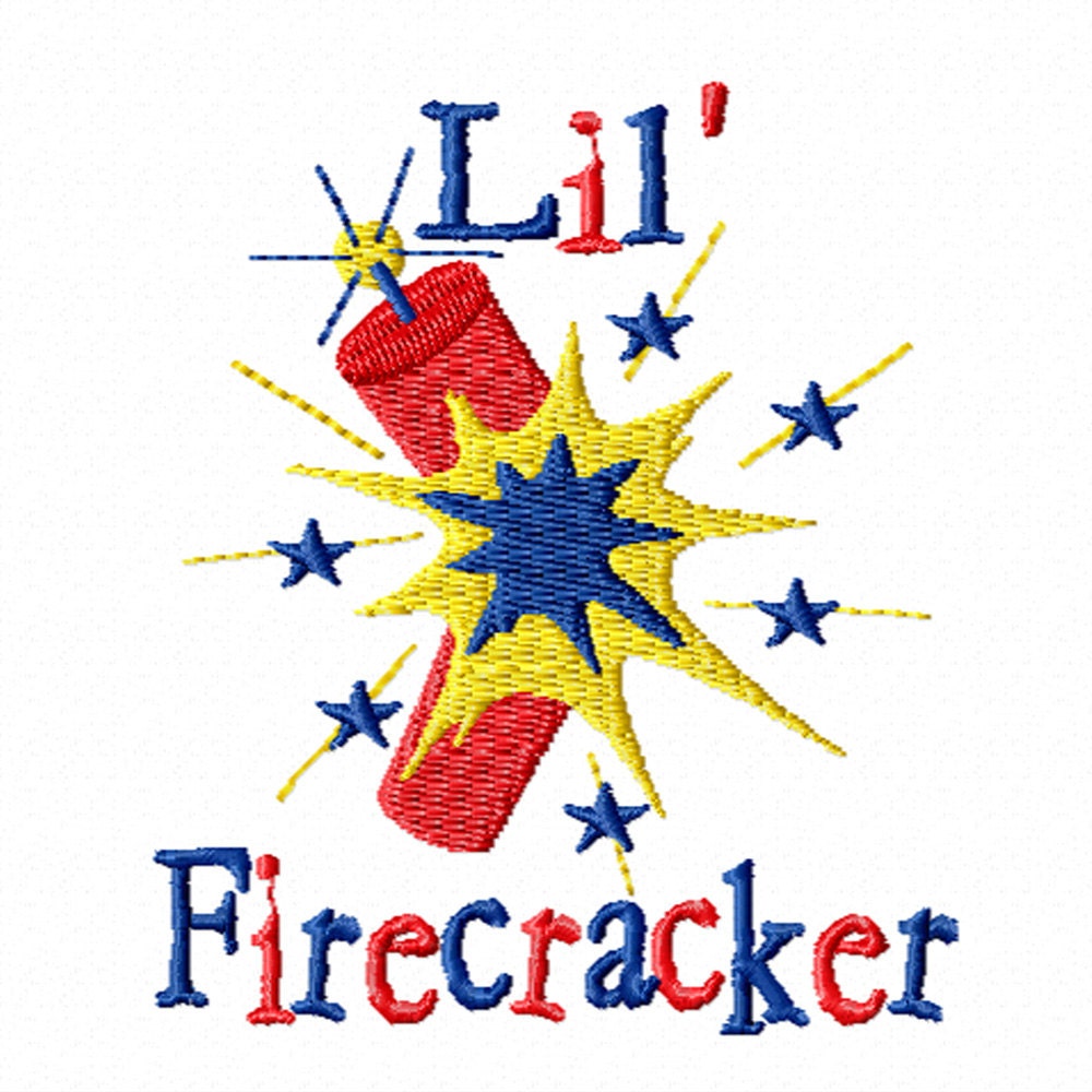 Lil' Firecracker A Machine Embroidery Design for the 4th of July - Etsy