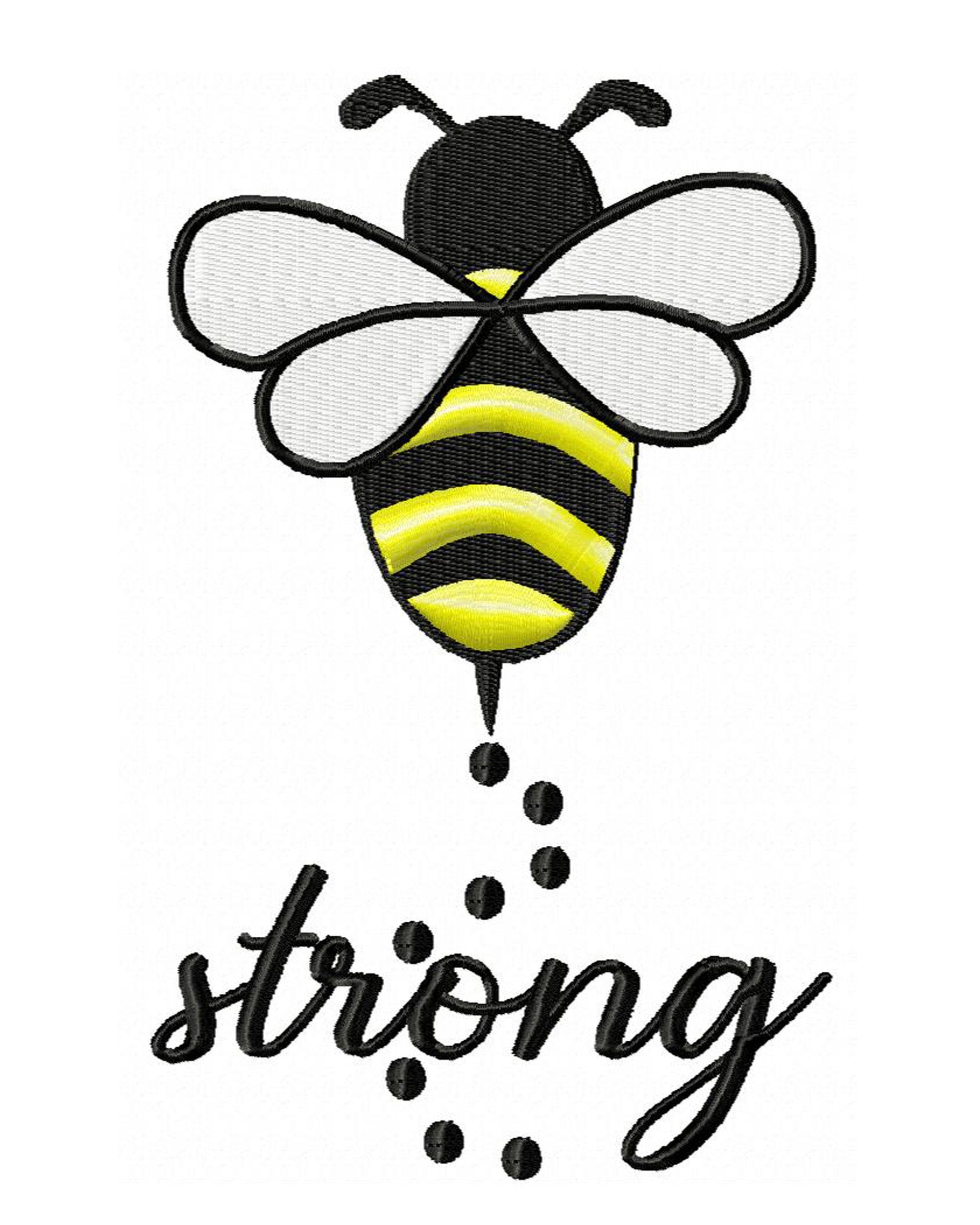 Bee Strong An Inspirational Machine Embroidery Download in 2 | Etsy