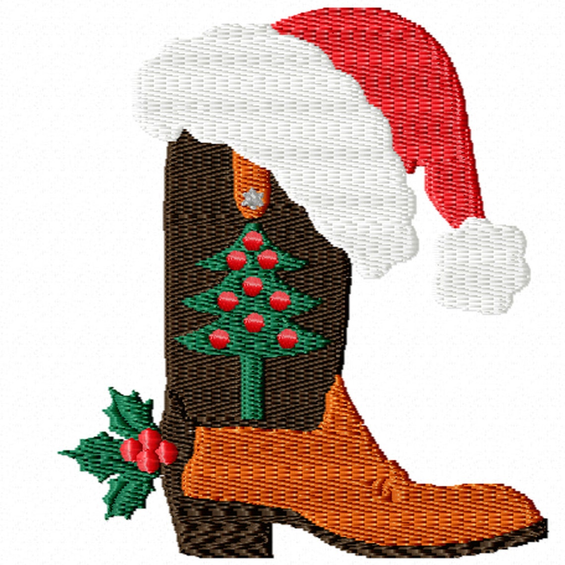 Christmas Cowboy Boot A Machine Embroidery Design for the Cowboys and ...