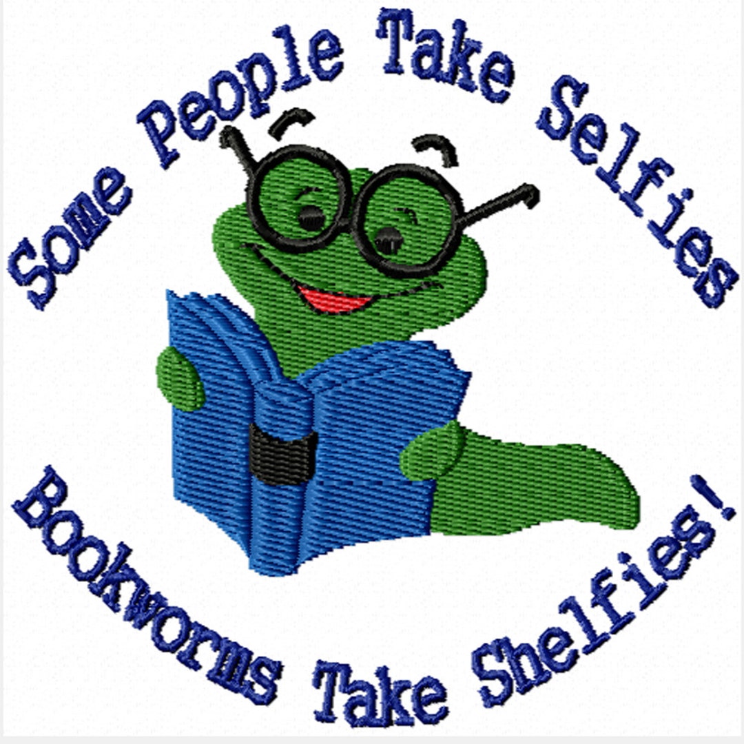 Bookworm A Machine Embroidery Design for the Bookworm - Etsy