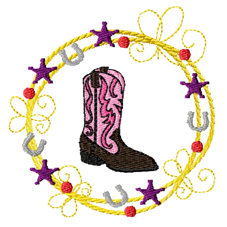 Cowboy Boot machine Embroidery Design | Etsy