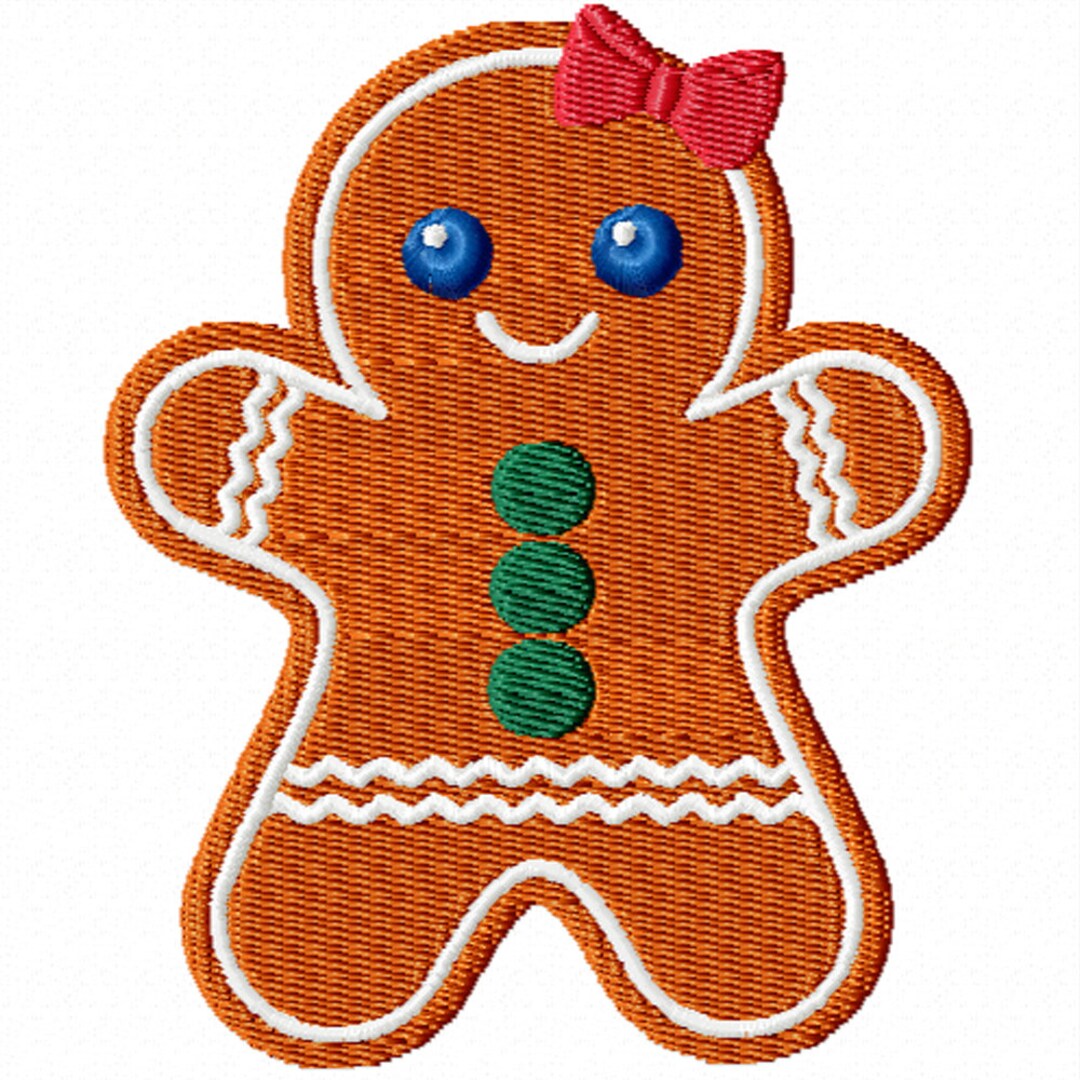 Gingerbread Girl 2 A Machine Embroidery Design for Christmas - Etsy