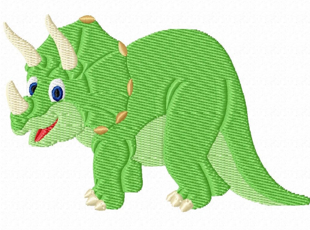 Friendly Triceratops A Machine Embroidery Design for the - Etsy UK