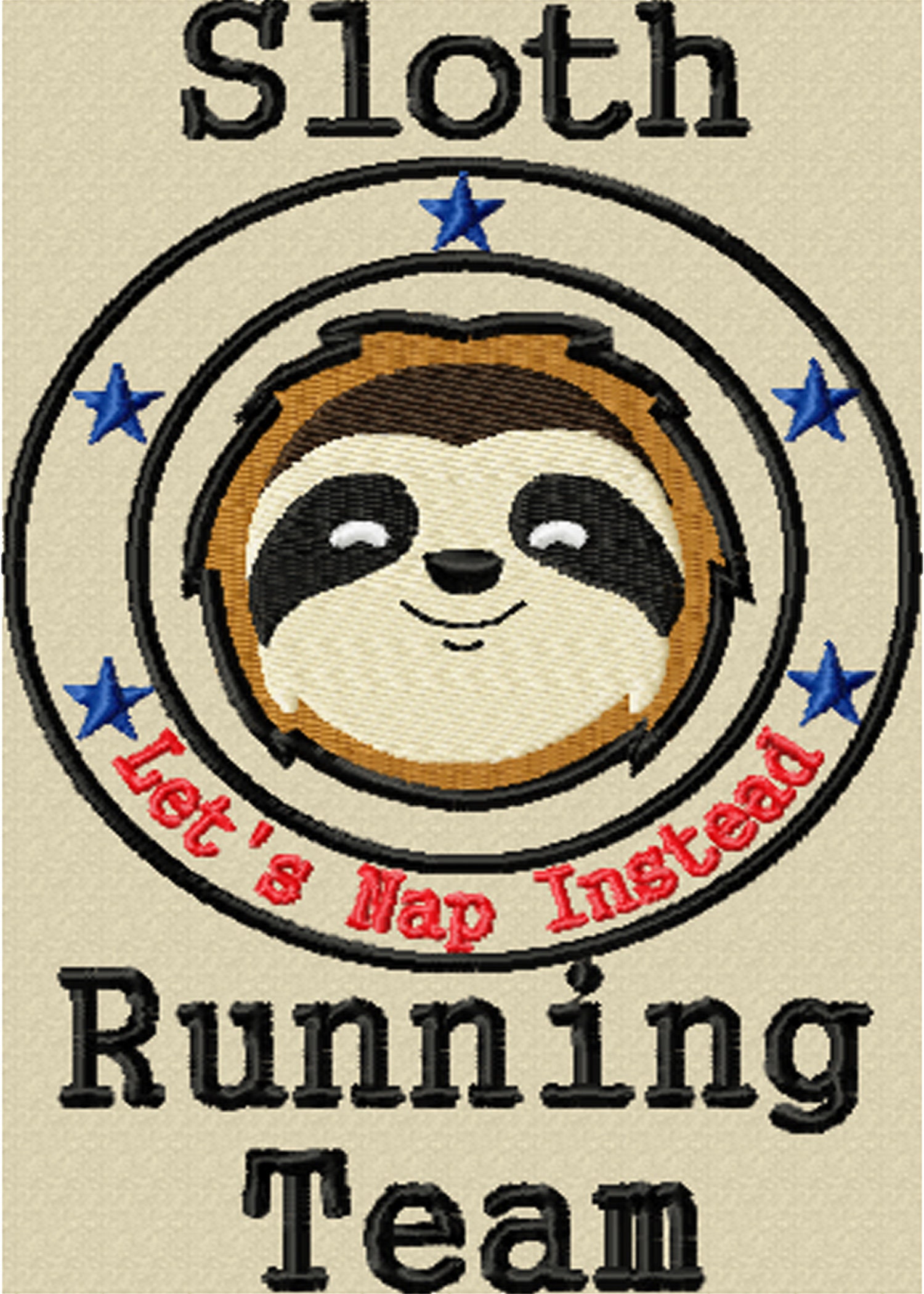 Sloth Running Team A Fun Embroidery Machine Design for the | Etsy