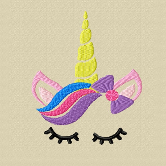 Unicorn Face A Machine Embroidery Design for the Little | Etsy