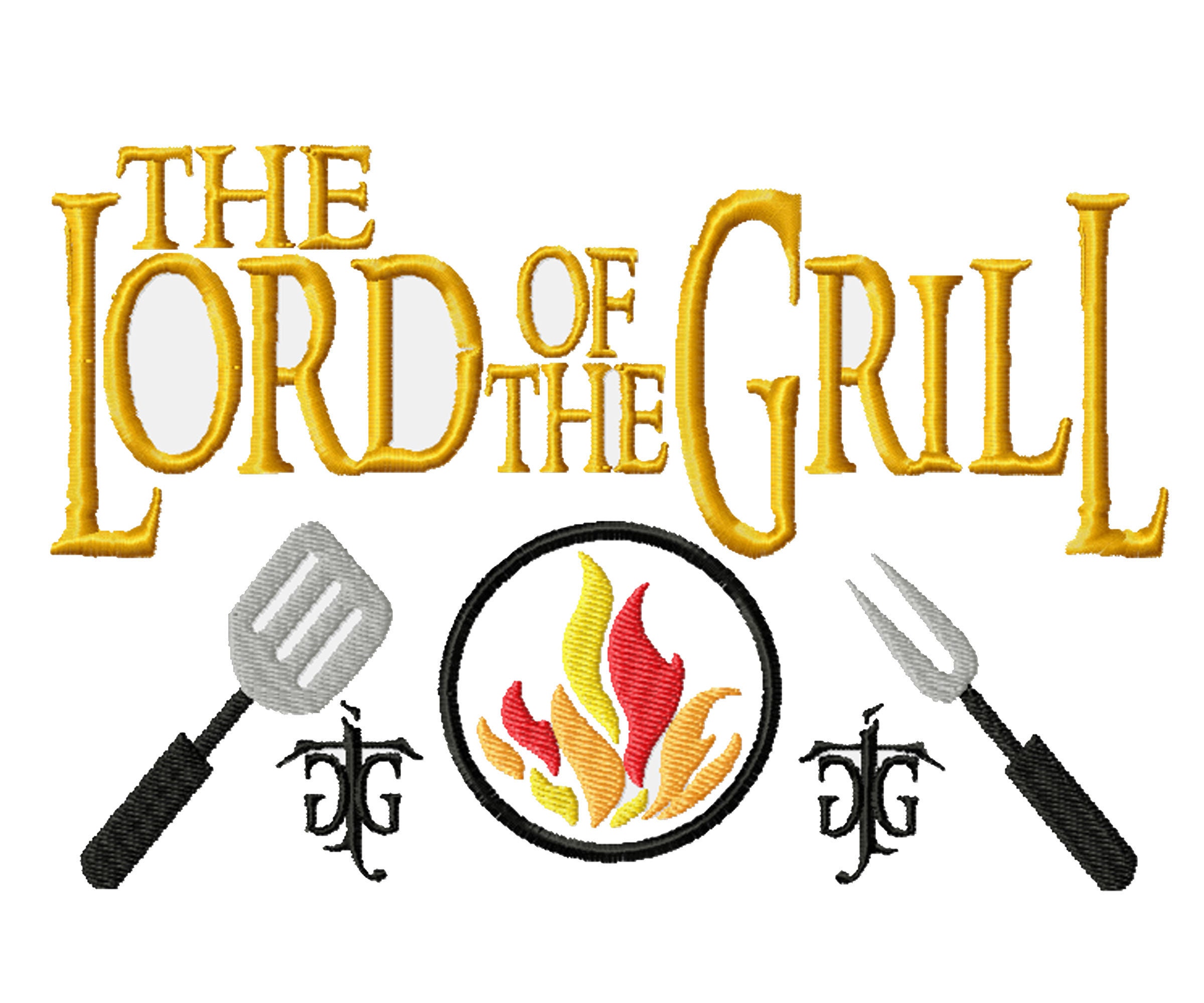 The Lord of the Grill A Machine Embroidery Download File for Your ...