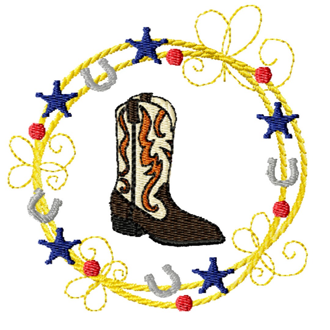 Cowboy Boot machine Embroidery Design - Etsy