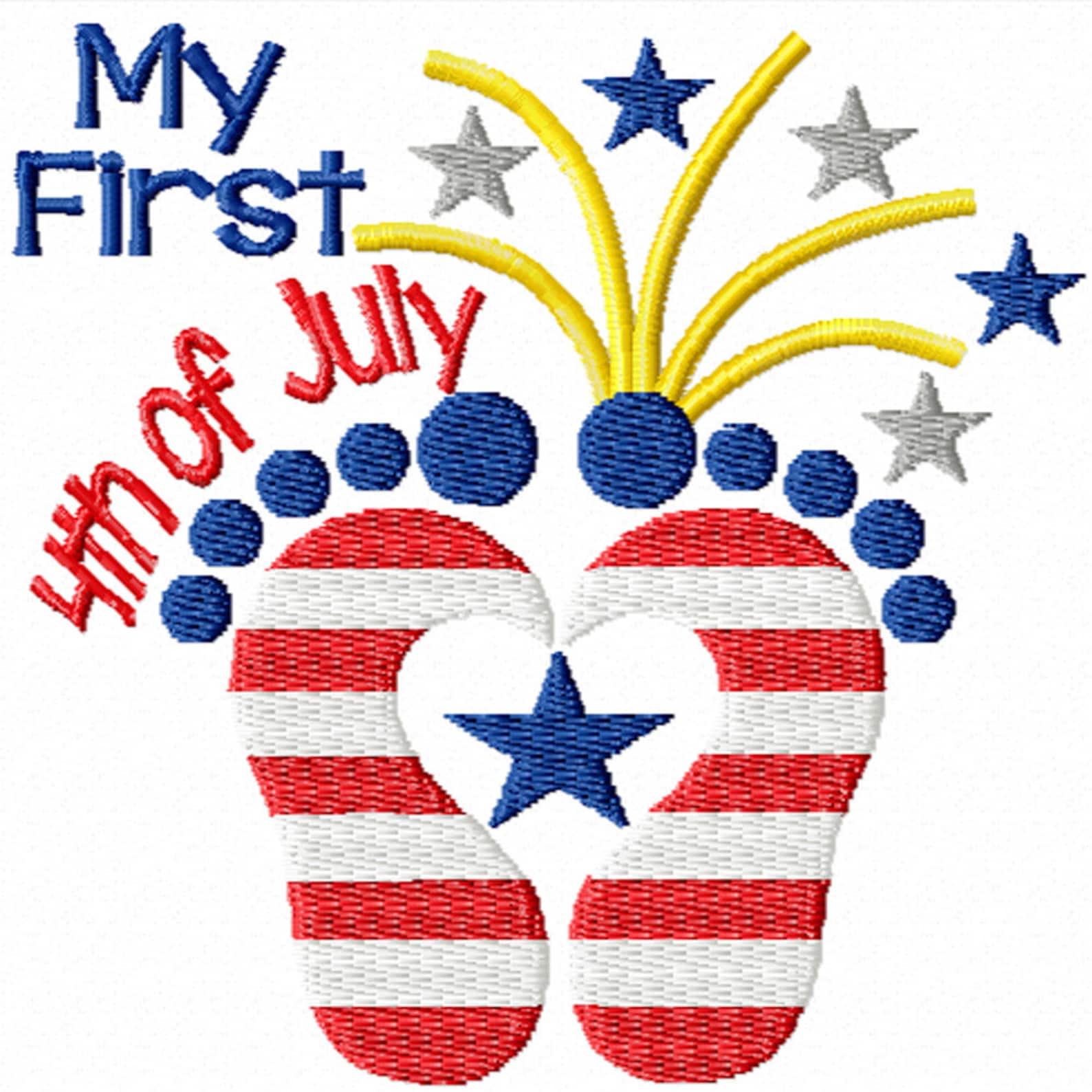My First 4th of July- A Machine Embroidery Design for Baby's First ...