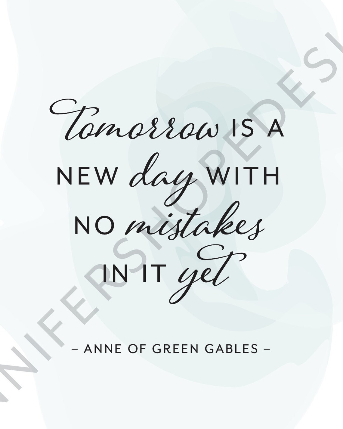 Tomorrow is A New Day Anne of Green Gables Quote - Printable PDF - Etsy