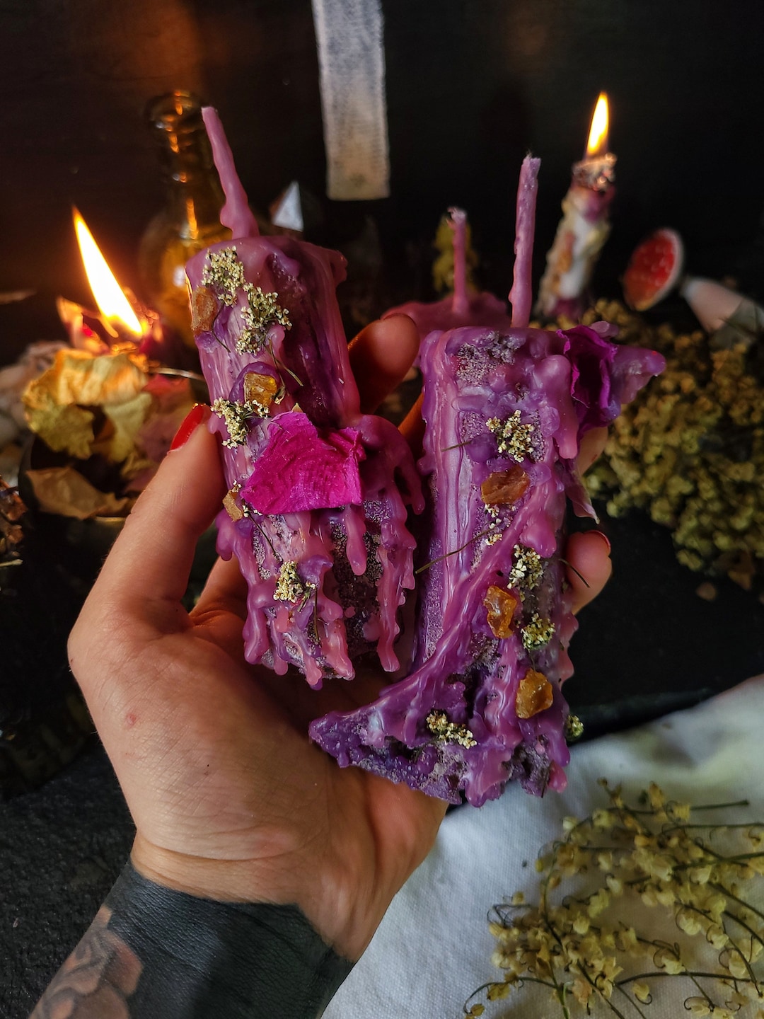 Earth Candles self Love , Witch Candles ,altar Candles ,pagan Candles ...